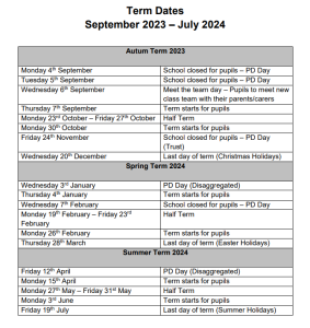 Thomas Wolsey Ormiston Academy - Term Dates